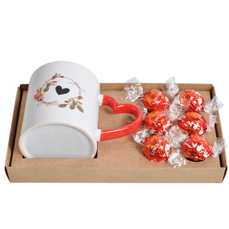 Kit Presente Caneca Romântica e Lindt :: InterFlores